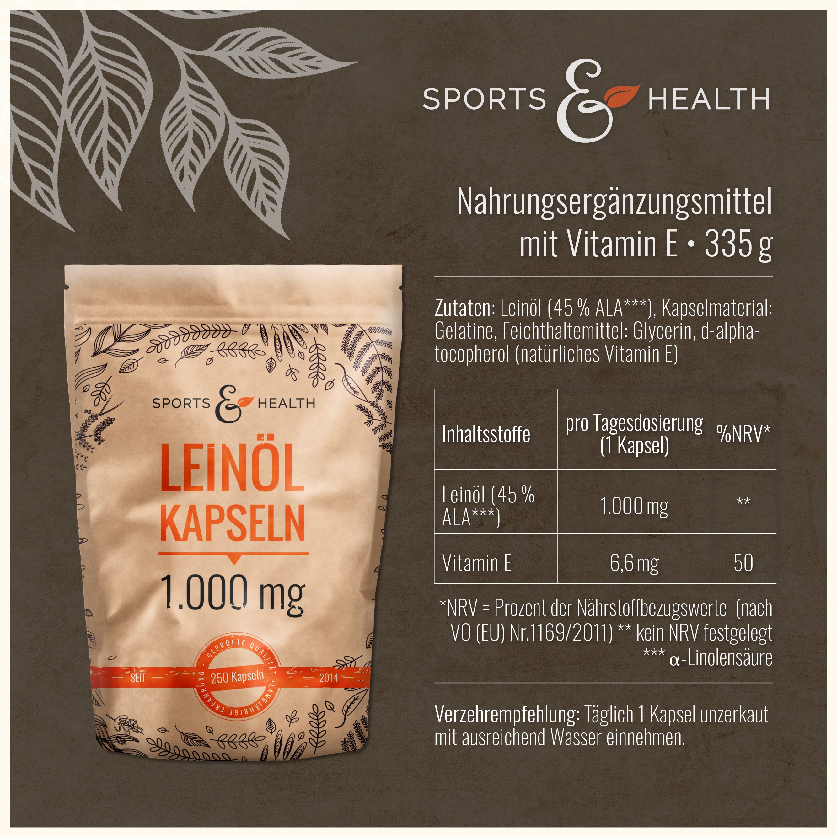 Leinöl Kapseln von Sports&Health – Sports & Health Shop